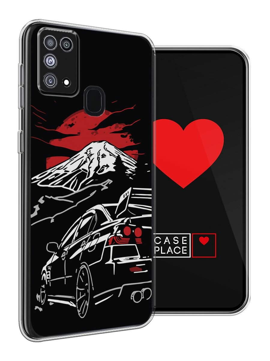 Чехол на Samsung Galaxy M31 / Самсунг Галакси М31 с принтом "Машина в горах JDM" — фото 1
