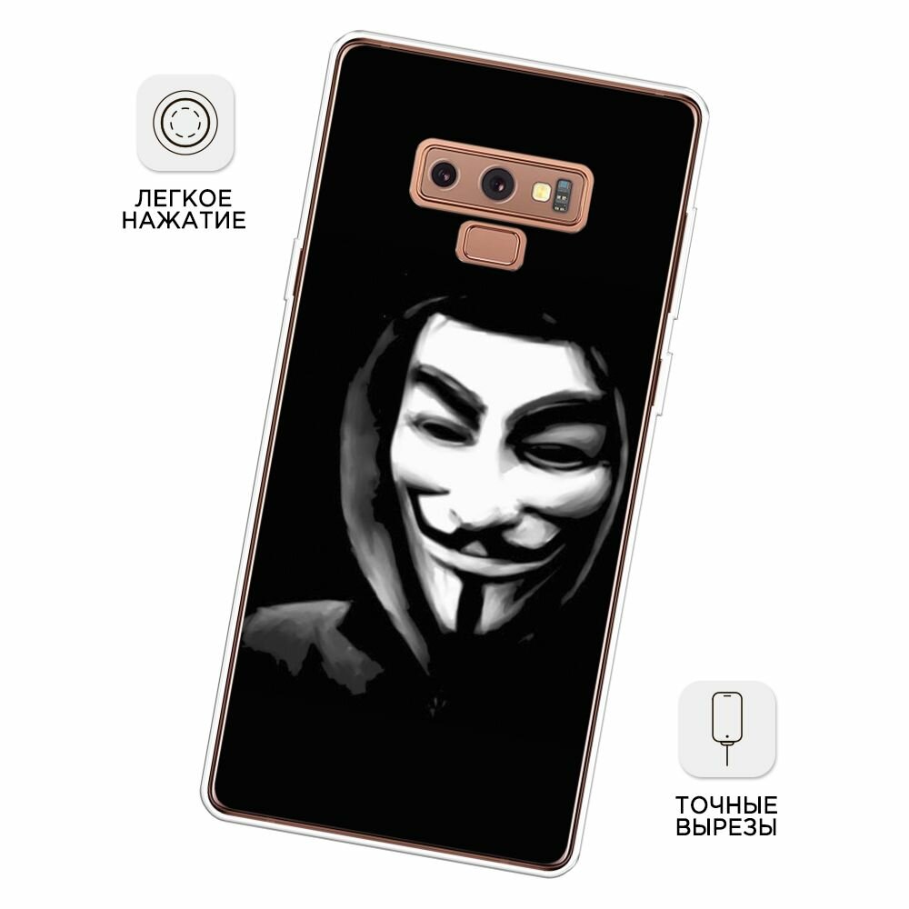 Чехол на Samsung Galaxy Note 9 / Самсунг Галакси Нот 9 с принтом "Анонимус" — фото 1