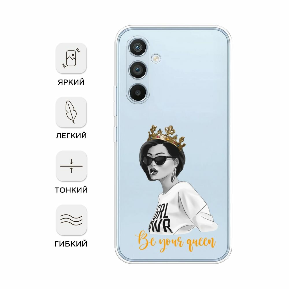 Чехол на Samsung Galaxy A54 / Самсунг A54 с принтом Be your Queen, прозрачный — фото 1