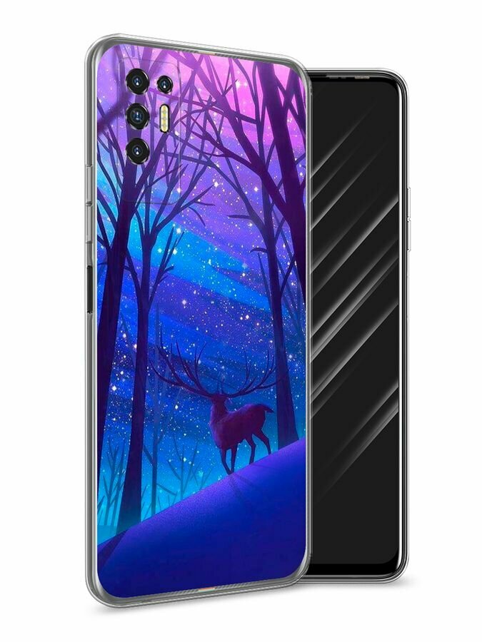 Чехол на Tecno Pova 2 / Текно Пова 2 с принтом "Северный олень"