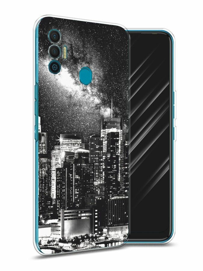 Чехол на Tecno Spark 7 / Техно Спарк 7 с принтом "Ночной Нью-Йорк"