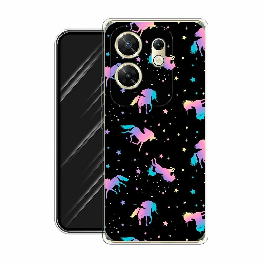 Чехол на Infinix Zero 30 4G / Инфиникс Зеро 30 4G с принтом "Единороги градиент" — фото 1