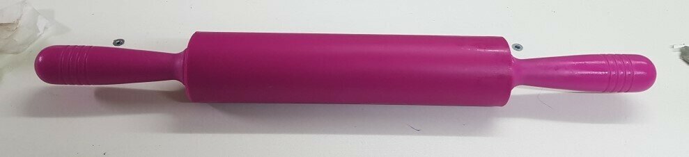 !09 Скалка для теста силиконовая 46 см цвет розовый