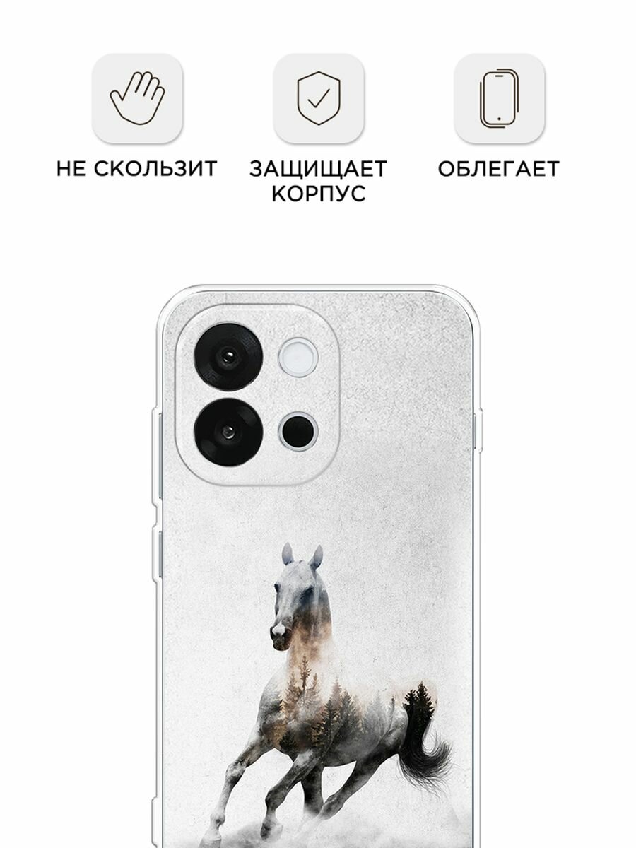 Силиконовый чехол на OnePlus 13T / Ван Плас 13Т с принтом "Лошадь лес" — фото 1