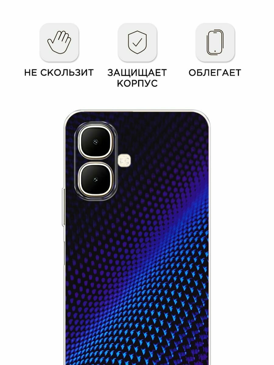 Чехол на Infinix Smart 10 / Инфиникс Смарт 10 с принтом "Синий карбон" — фото 1
