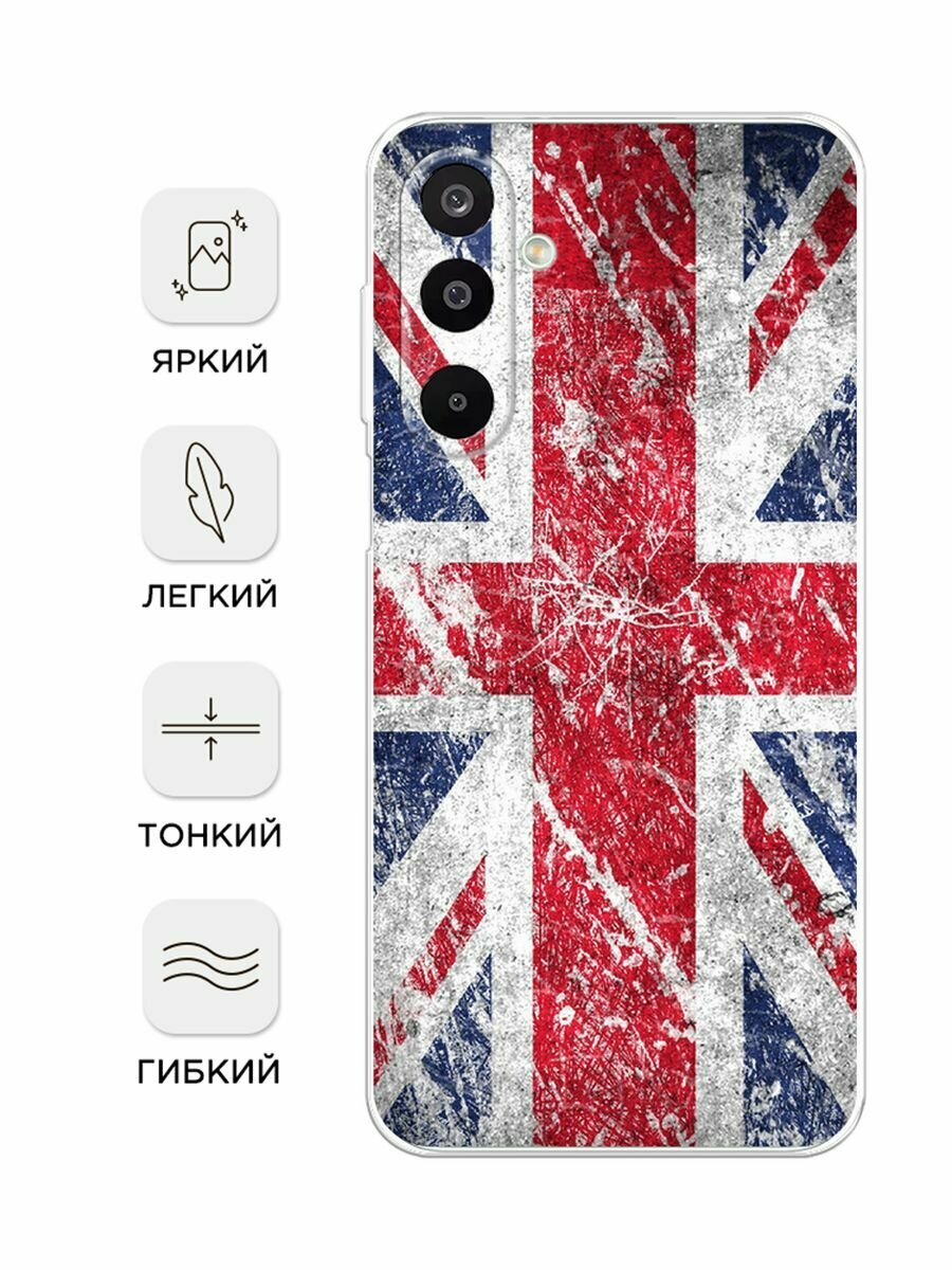 Чехол на Samsung Galaxy M16 / Самсунг Галакси М16 с принтом "Флаг британский" — фото 1