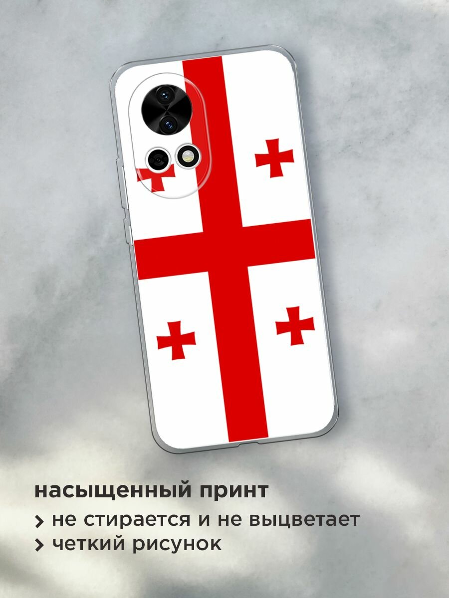 Чехол на Huawei Nova 12/Nova13 / Хуавей Нова 12/Нова 13 с принтом "Флаг Грузии" — фото 1
