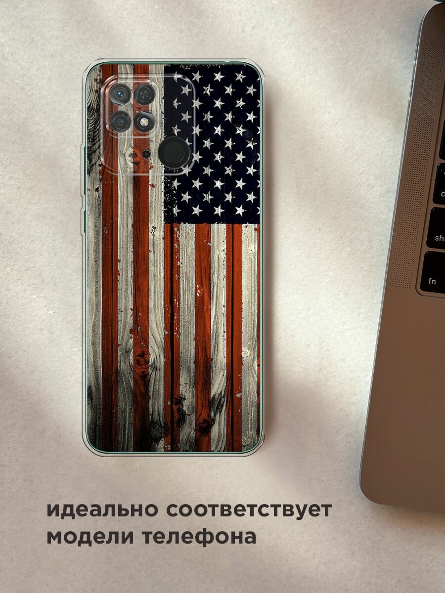Силиконовый чехол на Xiaomi Redmi 10C / Сяоми Редми 10C с принтом "США" — фото 1