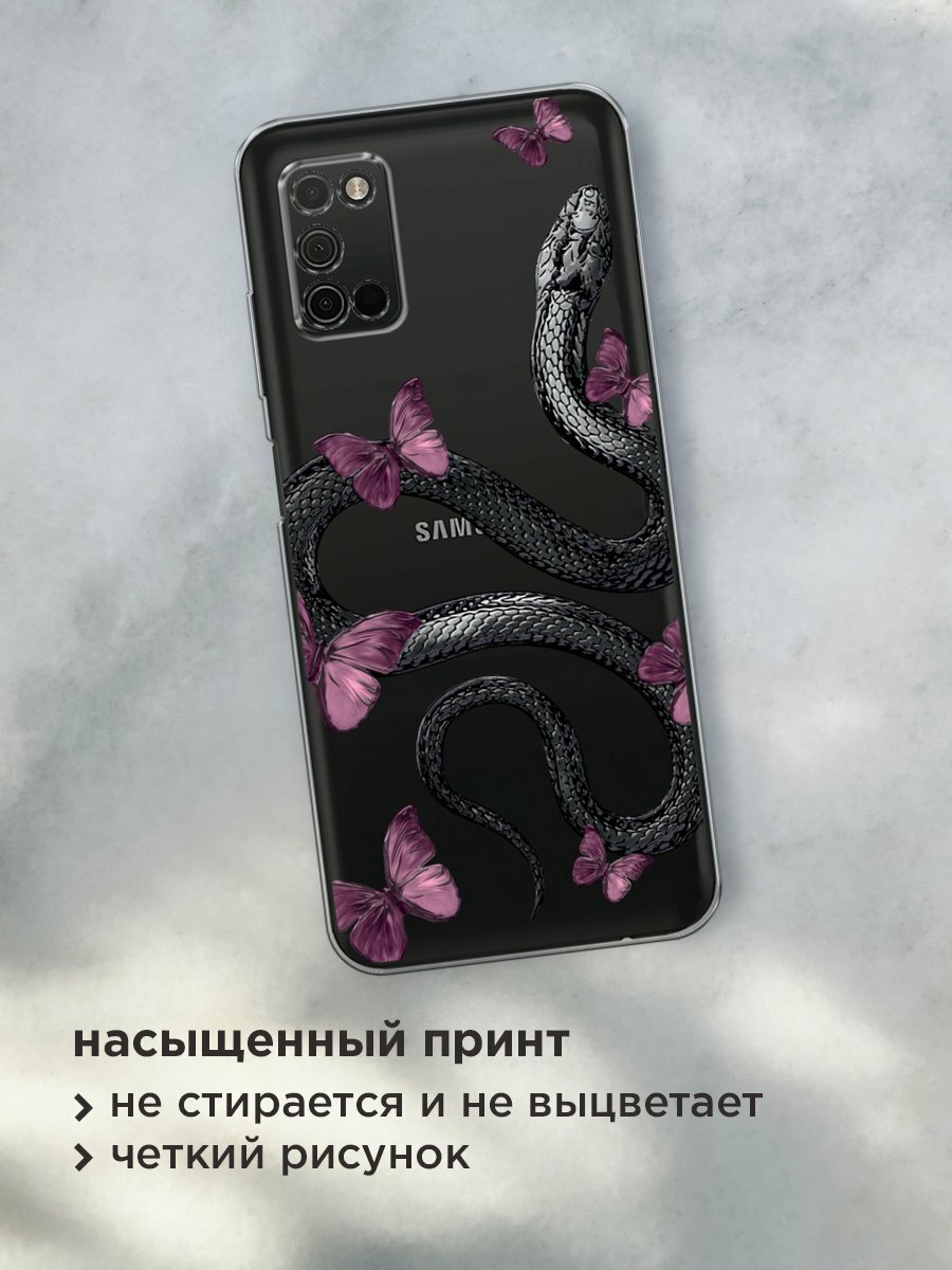 Чехол на Samsung Galaxy A03S / Самсунг Галакси A03S с принтом "Snake and butterflies 2" — фото 1