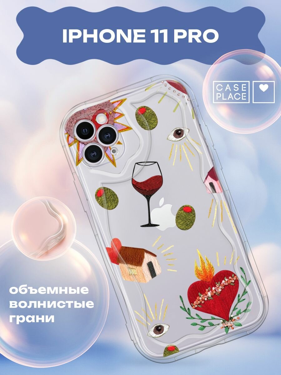 Чехол на Apple iPhone 11 Pro / Айфон 11 про с принтом "Ниточный коллаж"