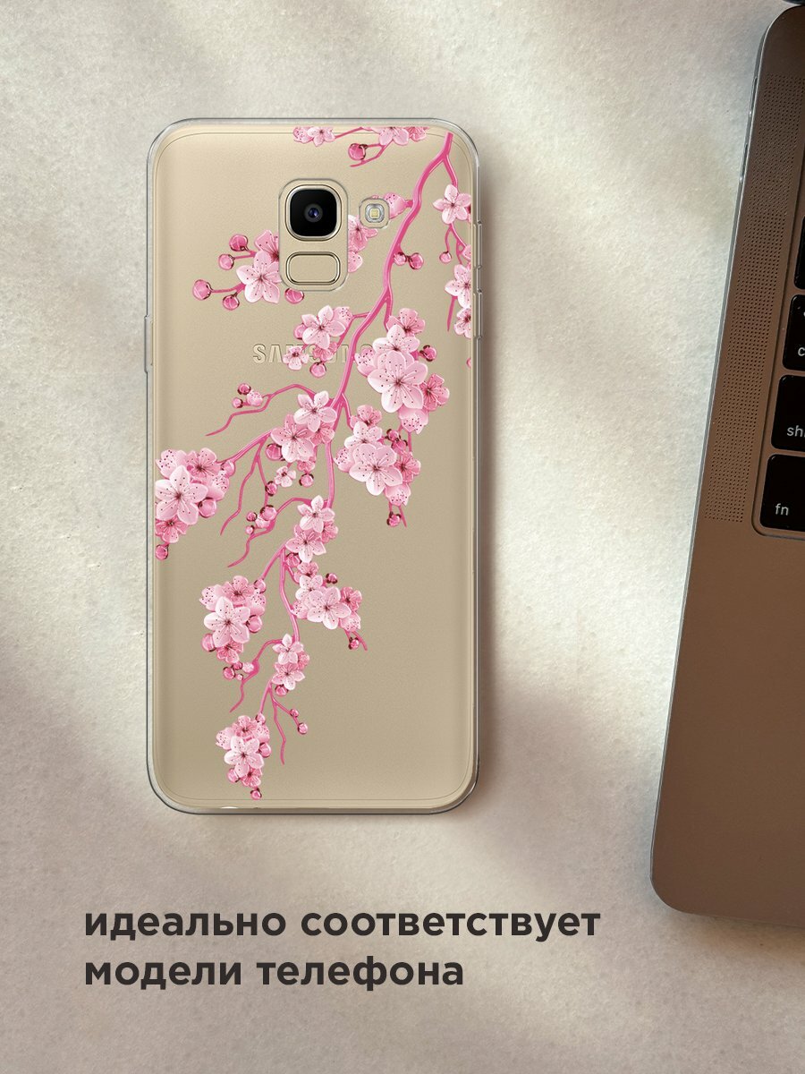 Чехол на Samsung Galaxy J6 2018 / Самсунг Галакси Джей 6 2018 с принтом "Ветка сакуры 2" — фото 1