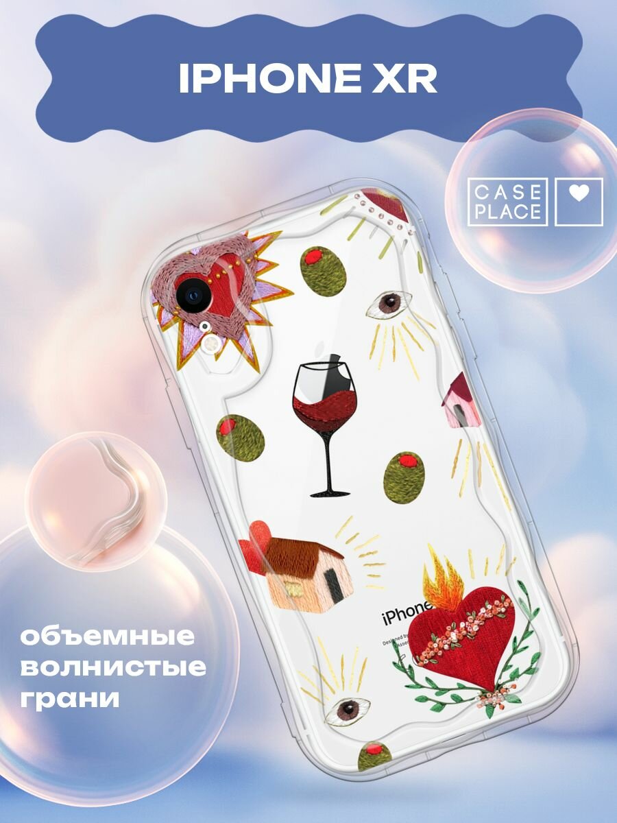 Чехол на Apple iPhone XR / Айфон XR с принтом "Ниточный коллаж"