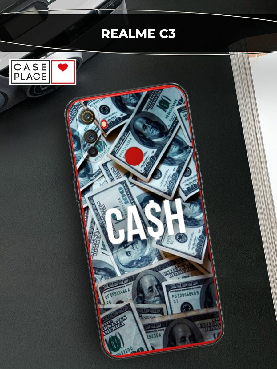 Силиконовый чехол на Realme C3 / Реалми C3 с принтом "Cash"
