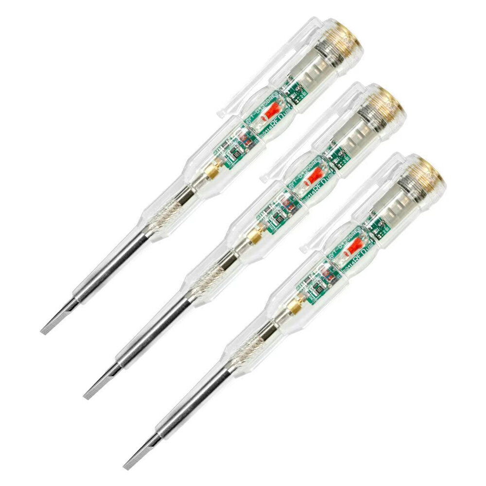Интеллектуальная ручка для проверки напряжения, детектор напряжения, тестовая карандаш с ярким светодиодом, индикаторный инструмент с отверткой, количество 1шт, 2шт, 3шт, цвет прозрачный, материал PC+металл, диапазон измерений 70-250V, длина 155мм,