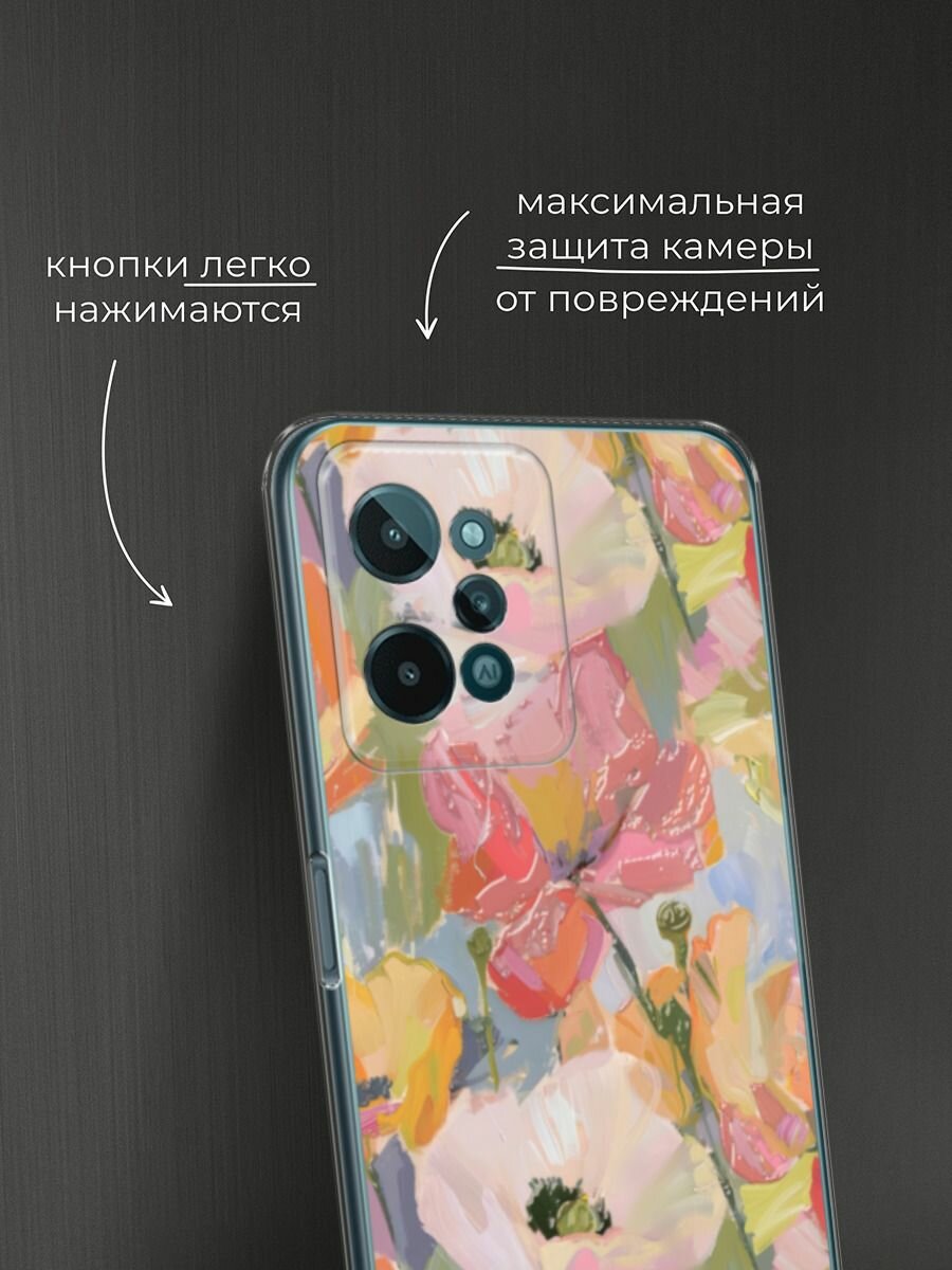 Чехол на Realme C31 / Реалми C31 с принтом "Акварельные анемоны" — фото 1