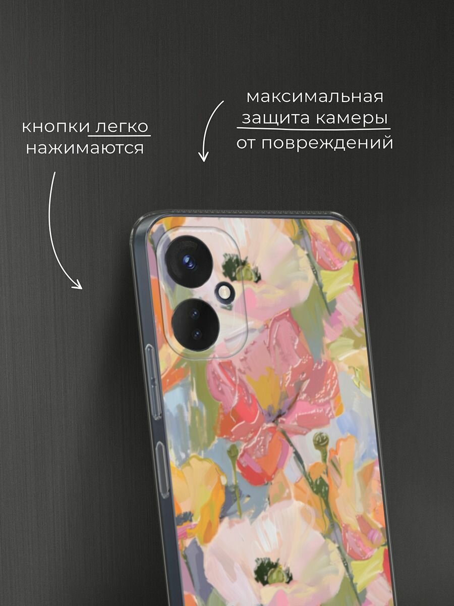 Чехол на Tecno Spark 9 Pro / Техно Спарк 9 Про с принтом "Акварельные анемоны" — фото 1