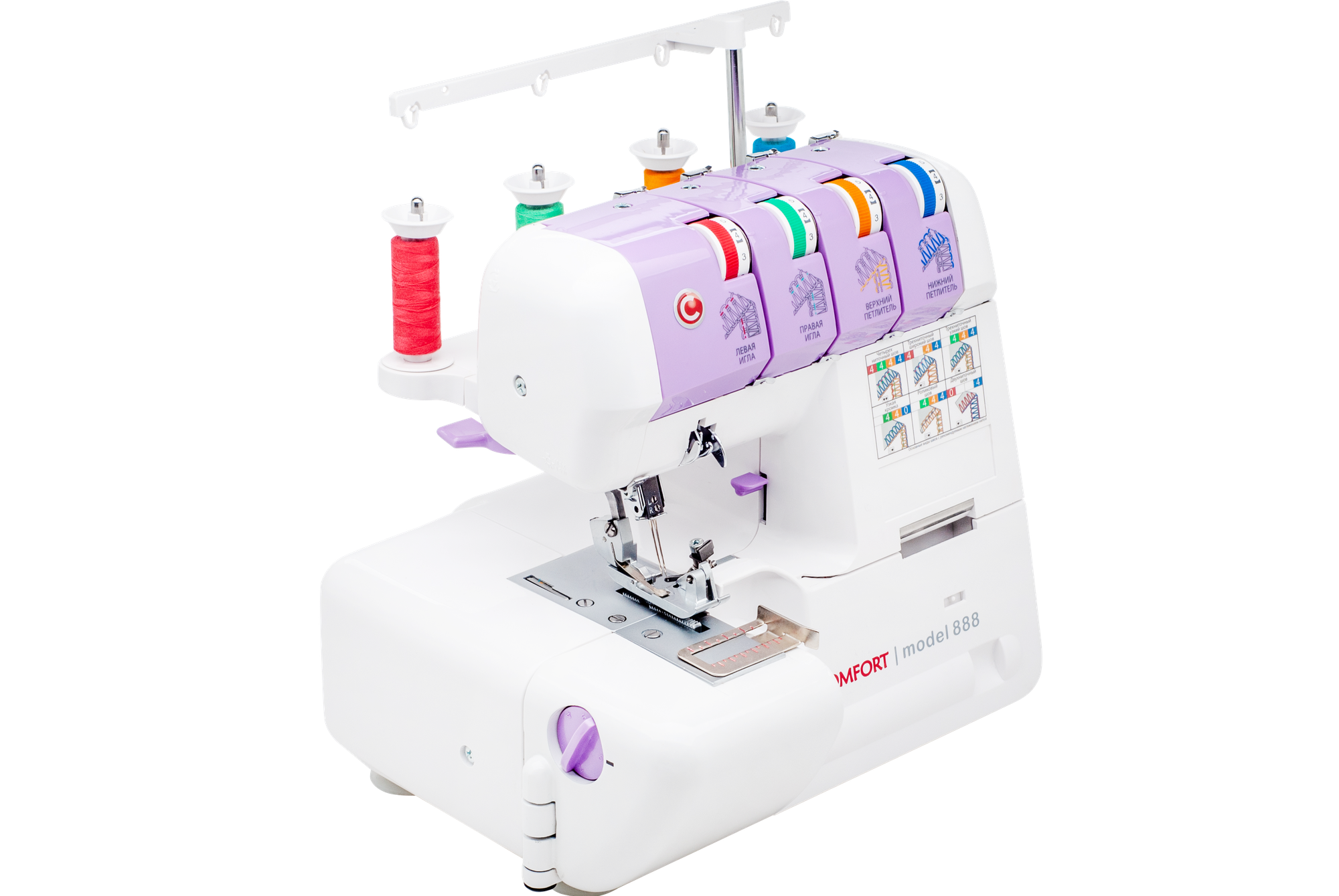Оверлок Comfort 888, 2,3,4х ниточный, дифференциальная подача, откидная платформа
