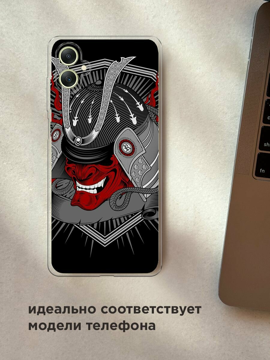 Чехол на Samsung Galaxy A06 / Самсунг Галакси А06 с принтом "Красная маска самурая" — фото 1