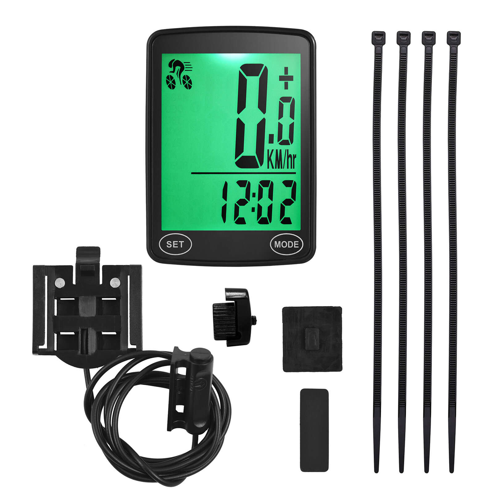 Велокомпьютер со светодиодной подсветкой, одометром и спидометром.