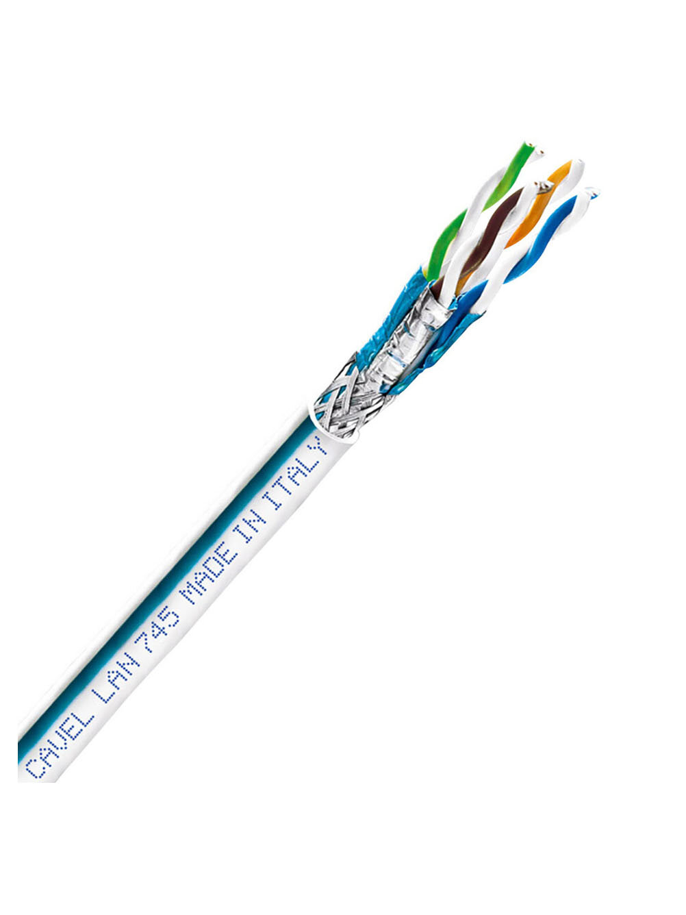 Интернет-кабель (витая пара) S/FTP CAT7а LAN 745 4х2х0,57 мм экранированный (100 м)