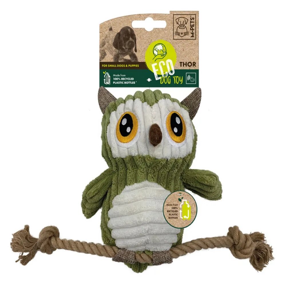 Игрушка для собак Mpets, сова С канатом мягкая 30 см. 10641099