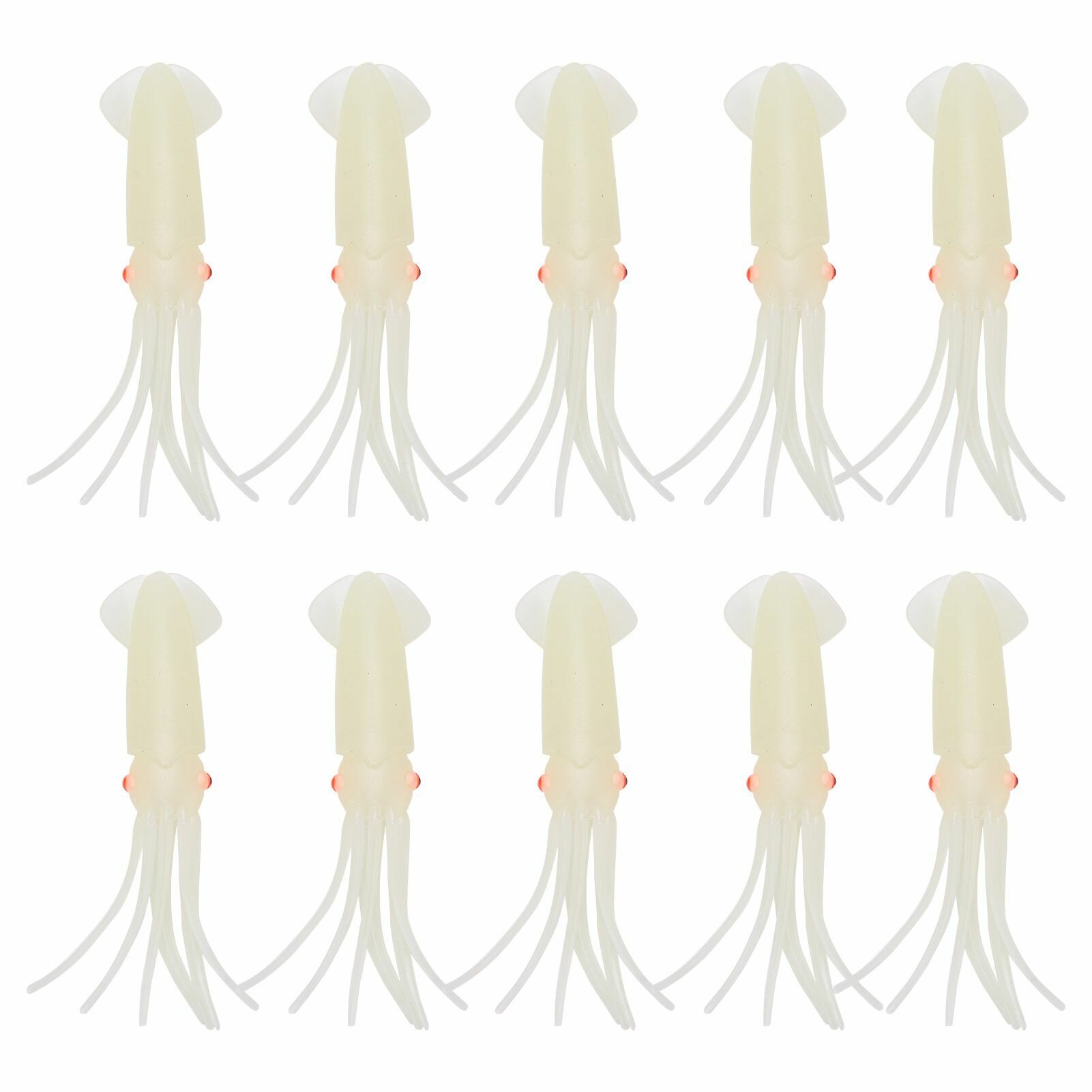 10 шт, приманки для ловли кальмаров, прочные, светящиеся, светящиеся, реалистичные, мягкие силиконовые приманки в виде кальмара, 6 см