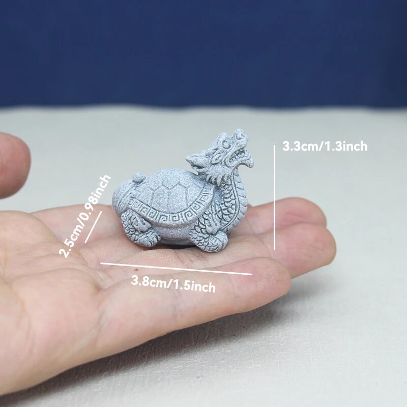 Фэн-шуй статуэтки слон лев дракон из камня Dragon turtle Small