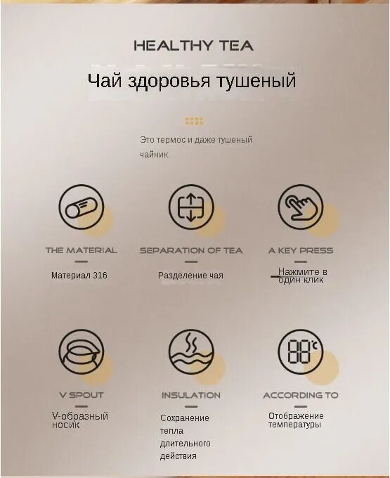 Термос С кнопкой, 1 л — фото 1