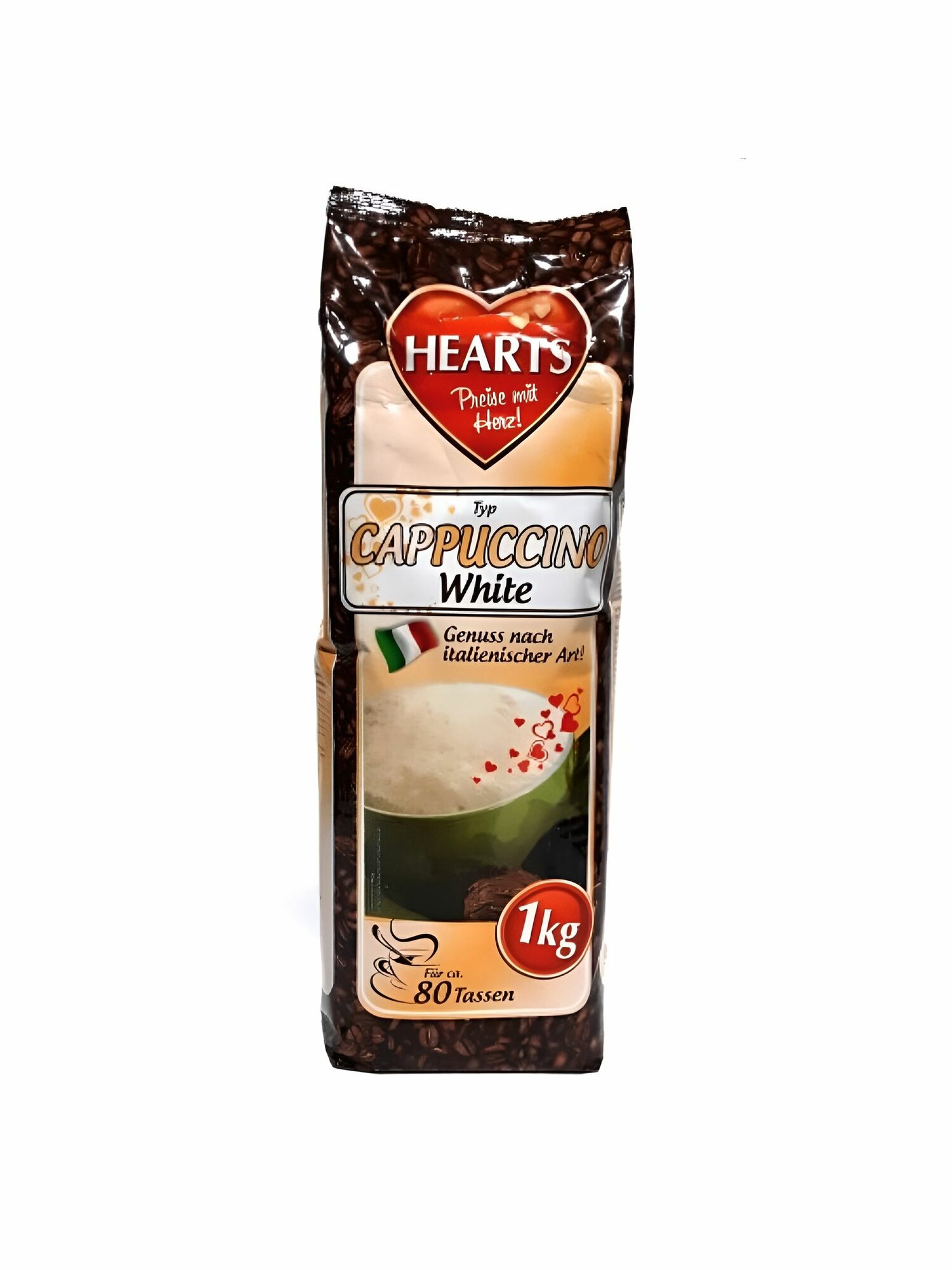 Сухой растворимый капучино с молоком HEARTS INSTANT CAPPUCCINO WHITE, 1000 г