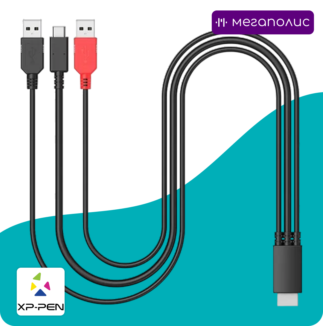 Графический планшет XP-Pen Кабель 3 в 1 HDMI / USB-С(прямой) + 2 USB