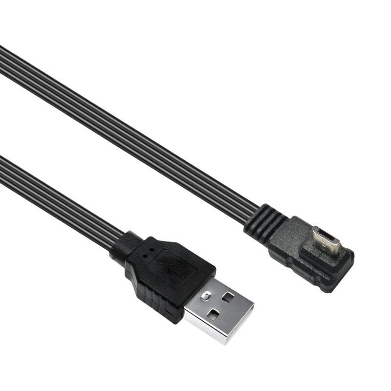 Плоский кабель для передачи данных USB-Micro USB-0,3 м-правый изгиб