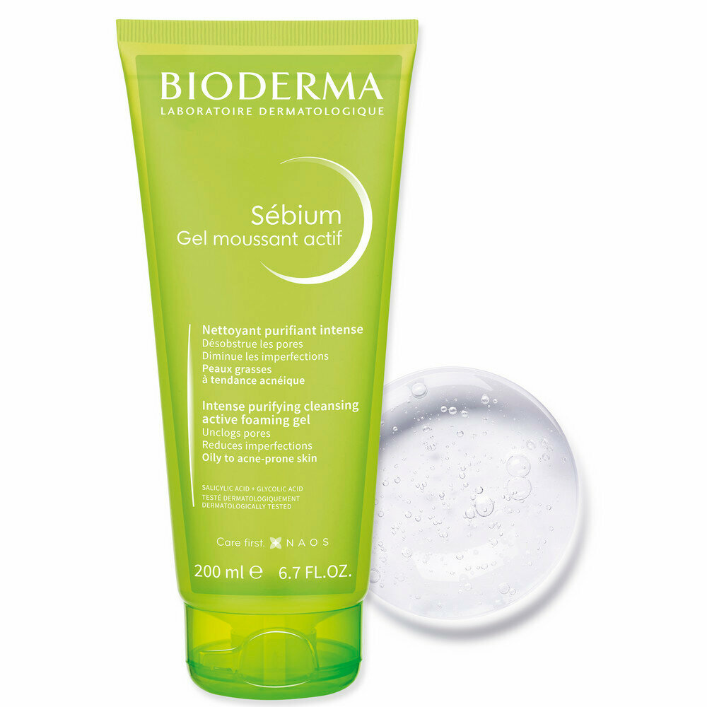 Bioderma Себиум гель актив очищающий интенсивного действия 200 мл