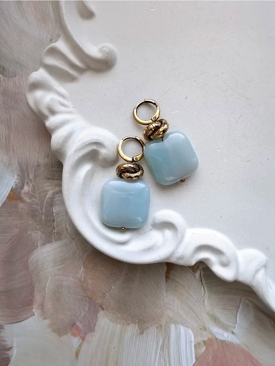 Серьги, агат