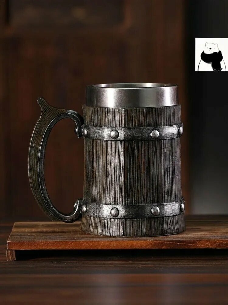 Кружка "Имитация деревянной бочки", 600 мл, 1 шт