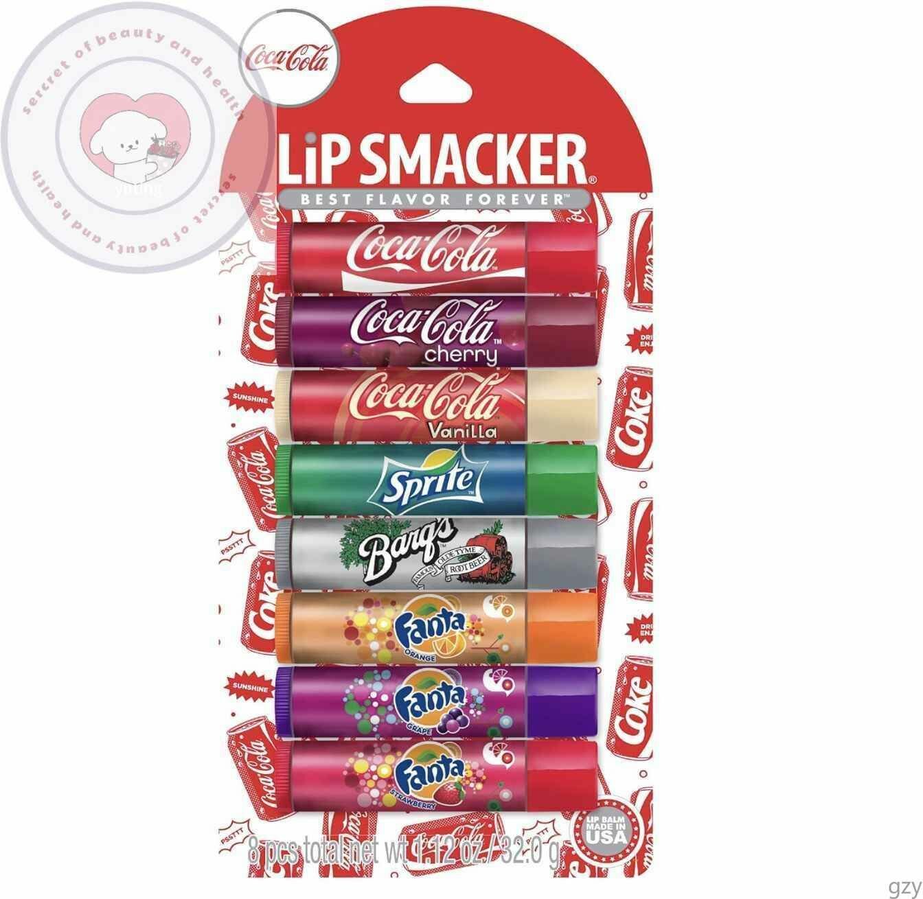 Бальзам для губ Линь Ян Lip Smacker, со вкусом Coca Cola, увлажнение, защита, 8шт
