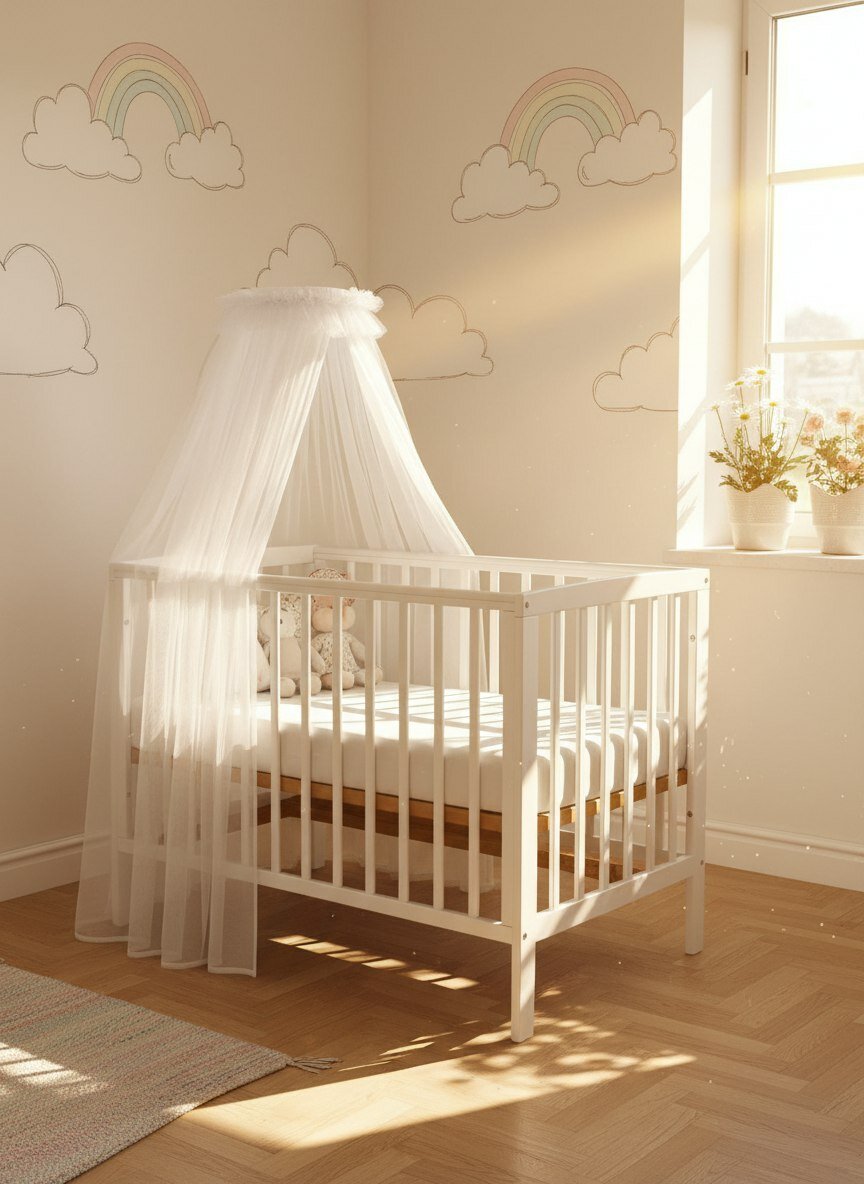 Балдахин Топотушки Облачко 112 поплин для детской кроватки, белый