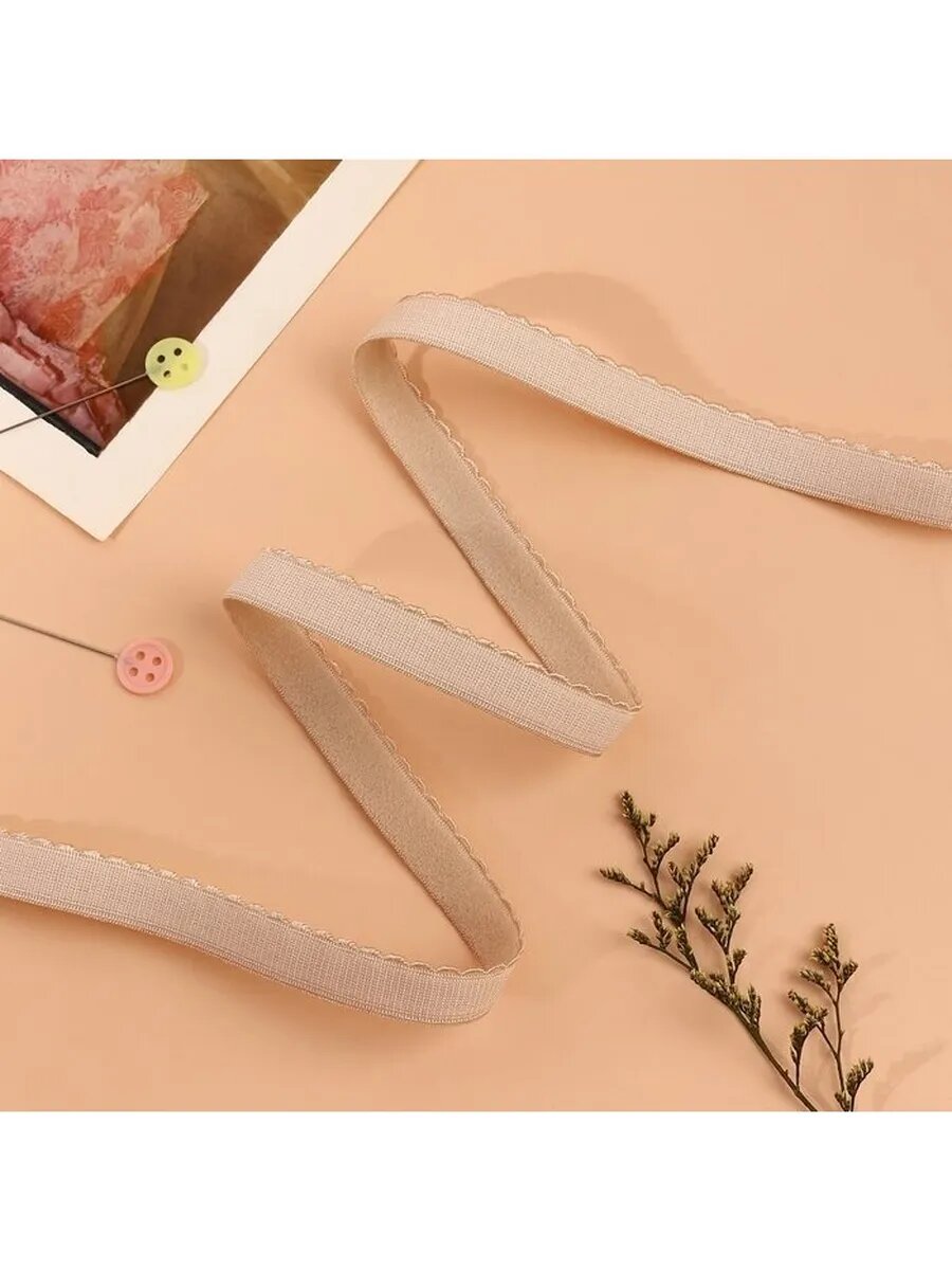 Резинка становая, с ажурным краем, 10 мм, 10 ± 0,5 м, цвет б