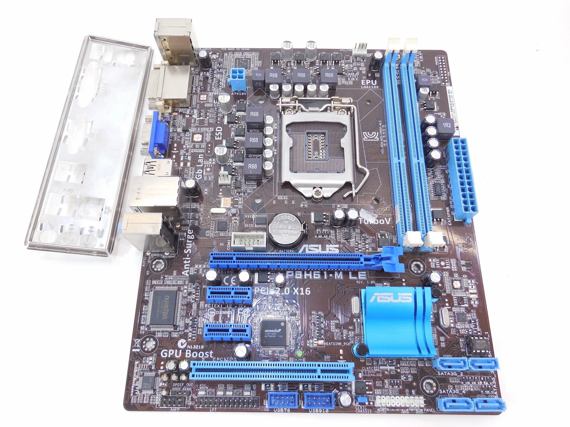 ASUS P8H61-M LE Rev 1.05 micro-ATX, Intel H61, 1155, 2 DDR3 DIMM (1066 - 1333 МГц), SATA 2: 3 Гбит/с х4