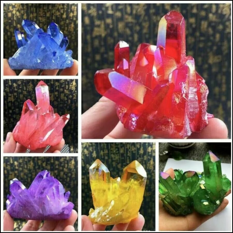 Изделие из коллекции минеральных этикеток crystal cluster с цветным покрытием