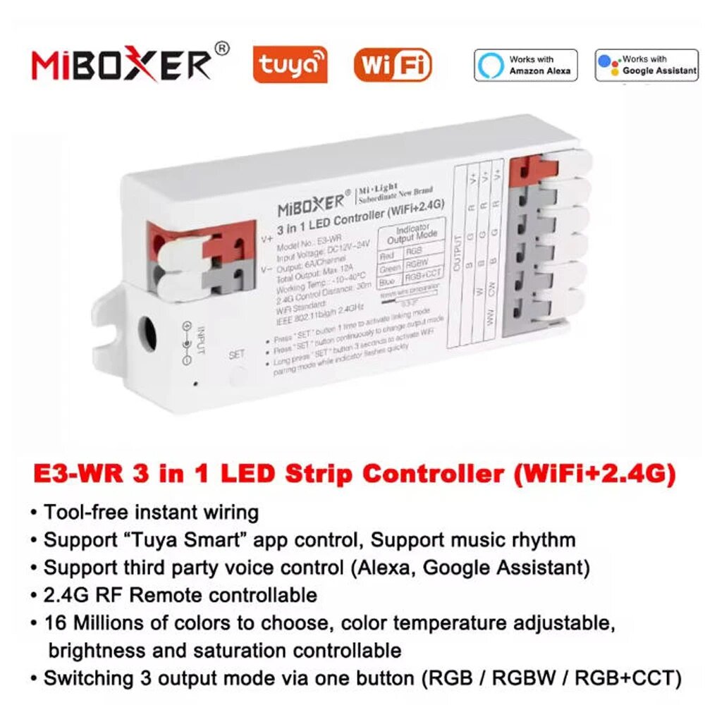 Miboxer RGB-контроллер 2 в 1 для LED-освещения 3in1 wifi Controller