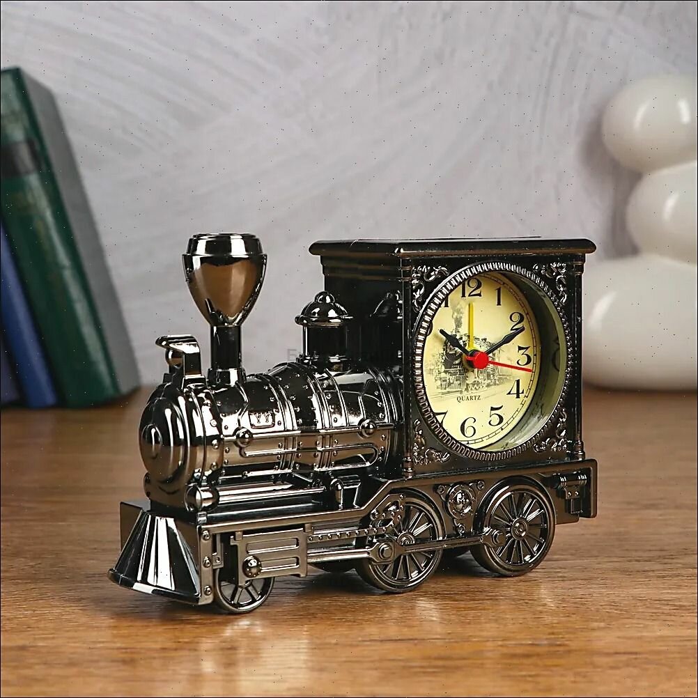 Будильник "Паровоз" , d-6см, кварцевый механизм, дискретный ход