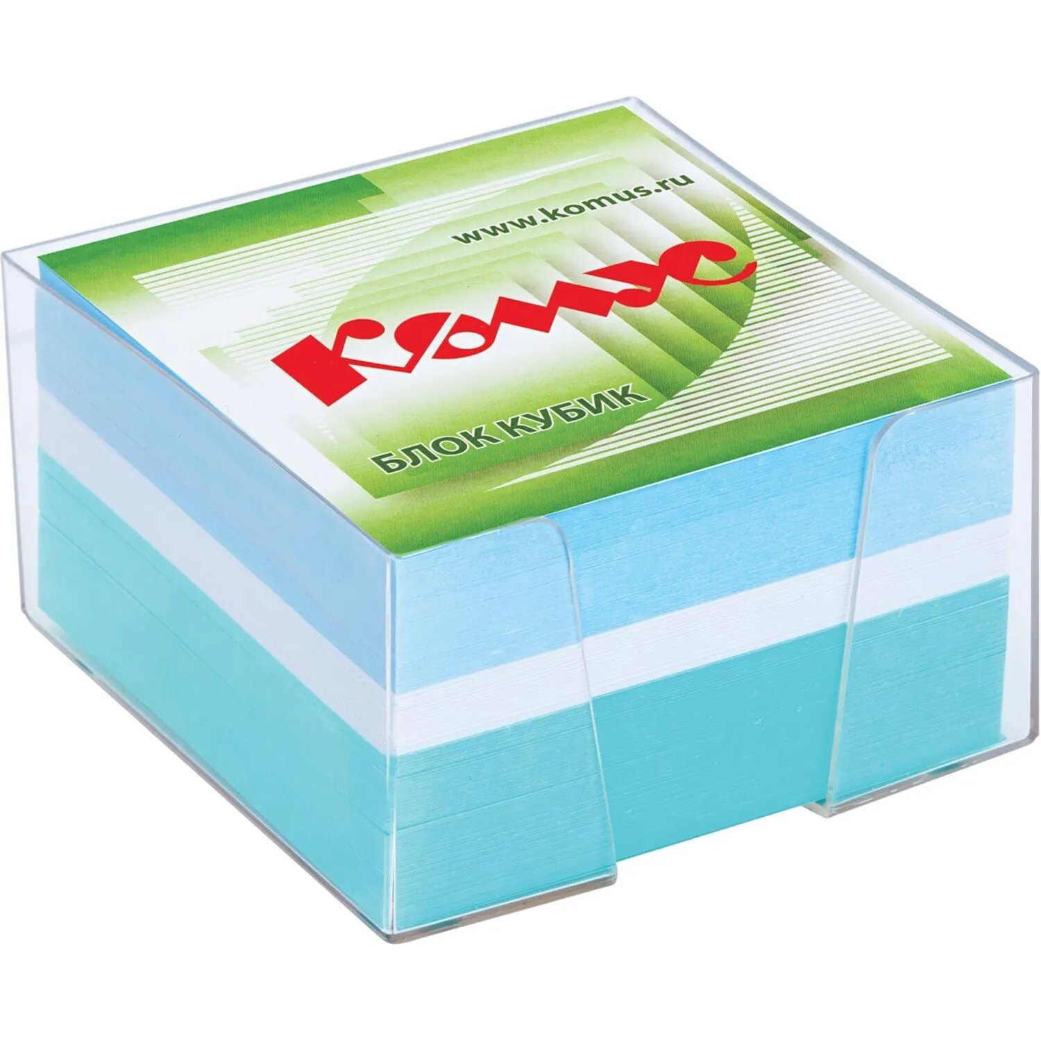 Блок для записей в подставке комус в стакане 9х9х5 цветной блок 80-100 г