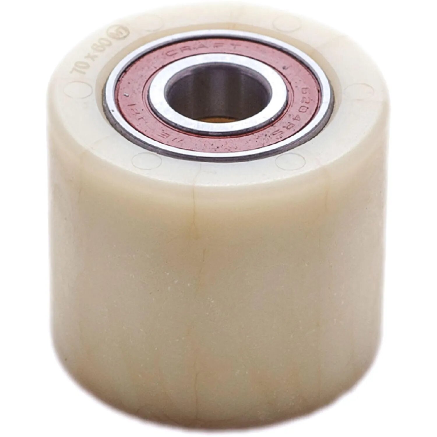 Ролик для тележки гидравлической, нейлон, 80х70мм, ось 20мм, с подшипником