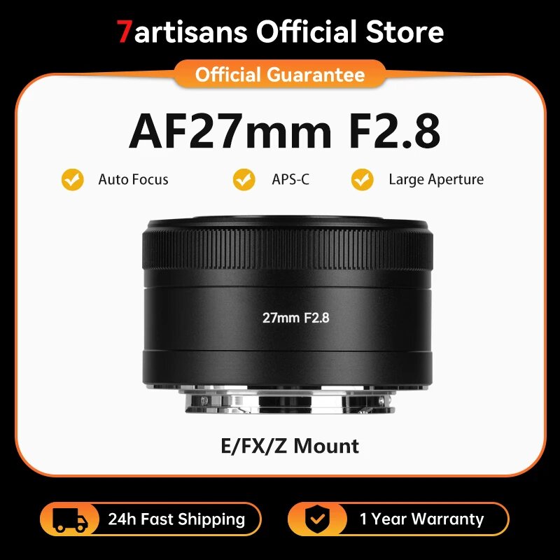 Объектив 7artisans AF 27mm F2.8 APS-C с автофокусом STM и большой светосилой для беззеркальных камер Nikon Z: Z50, ZFC, Z30, Z5, Z6, Z7, Z6II, Z7
