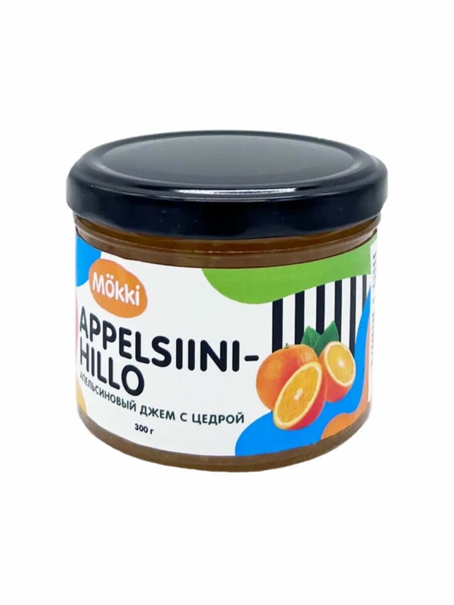 Джем Mokki скандинавский, апельсиновый с цедрой, в стеклянной банке, 280 гр