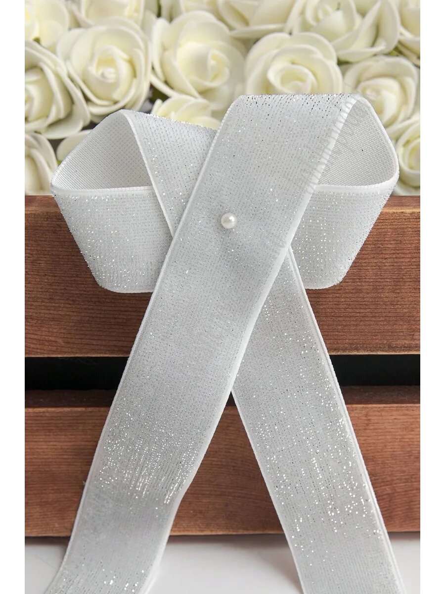 Бархатная лента с люрексом 2,5см (4 м)