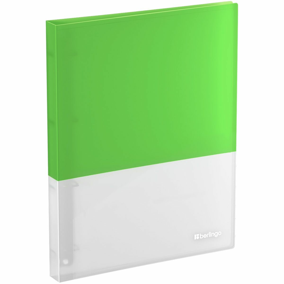 Папка на 4-х кольцах Berlingo Semicolor (А4, 24мм, 700мкм, D-кольца, с внутр. карманом) салатовая (RB4_4D973)