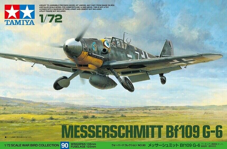 Tamiya 60790 1/72, масштабная сборная модель самолета Messerschmitt Bf109 G-6 детализированный набор для моделизма, коллекции, диорам и витринной экспозиции