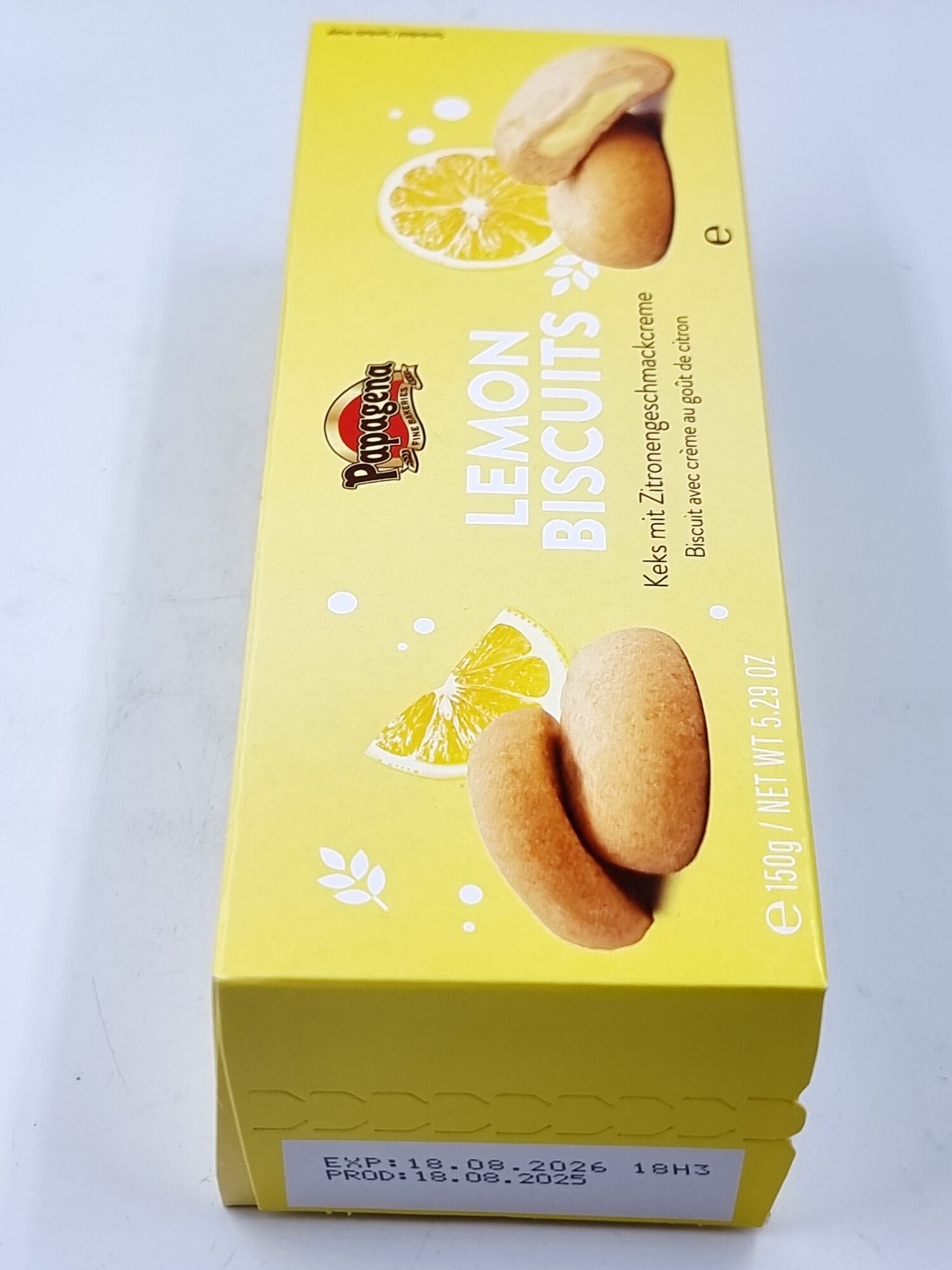 Печенье песочное Papagena с нежной лимонной начинкой 150 г (Австрия)