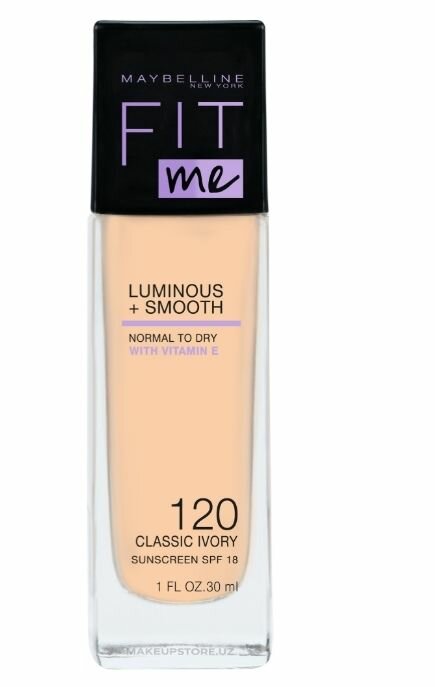 Тональный крем Maybelline Fit Me Luminous+Smooth Foundation SPF18, тон 120 Classic Ivory